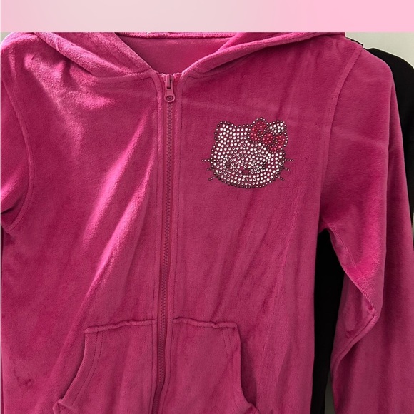 Hello Kitty | Jackets & Coats | Hello Kitty Pink Velour Hoodie With ...